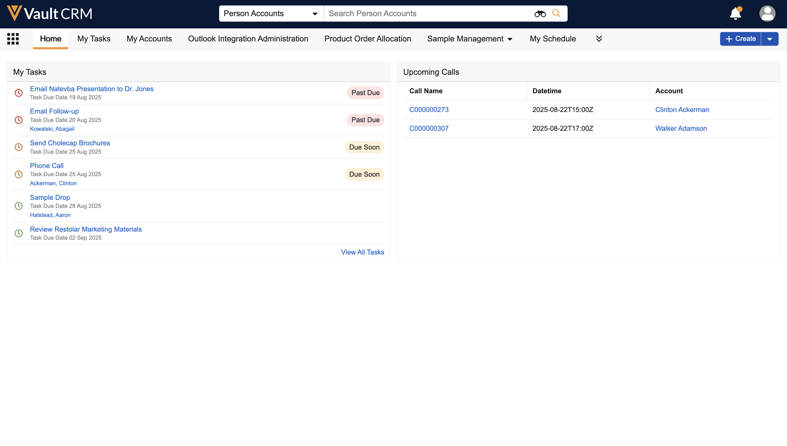 Creating a Home Page Dashboard in Vault