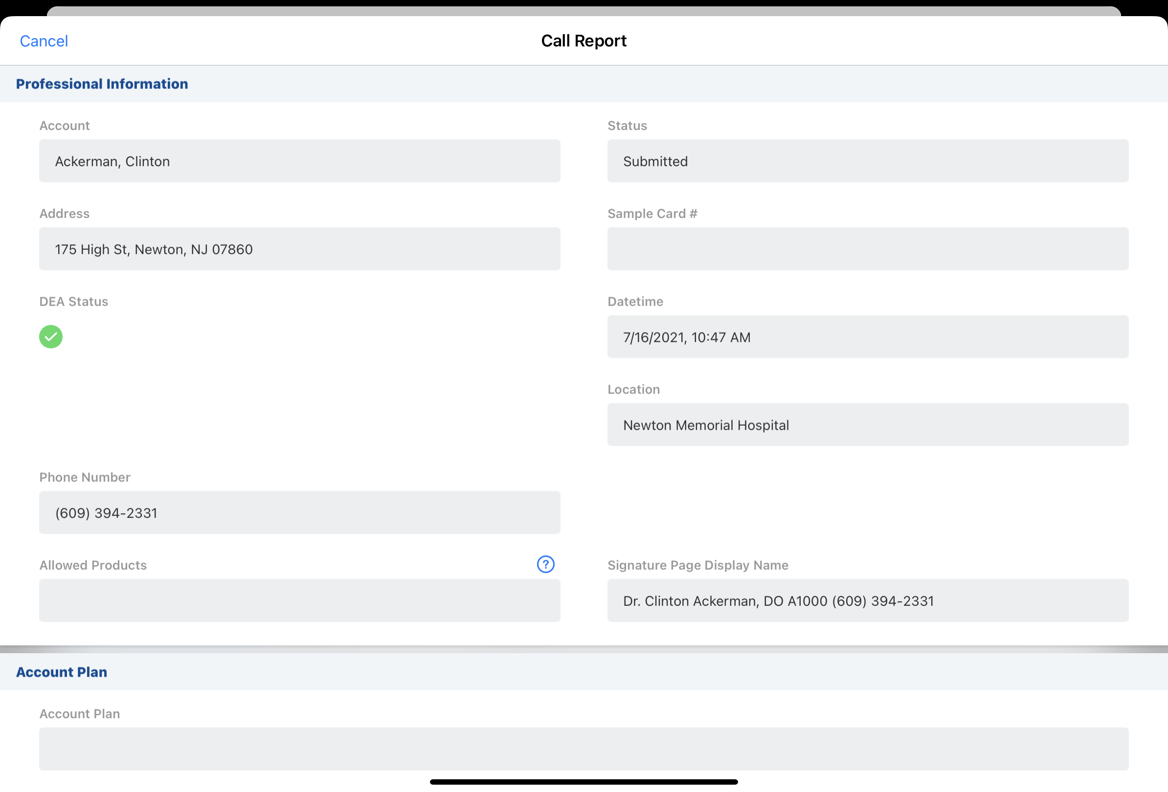 Displaying Calls Related Lists for Accounts