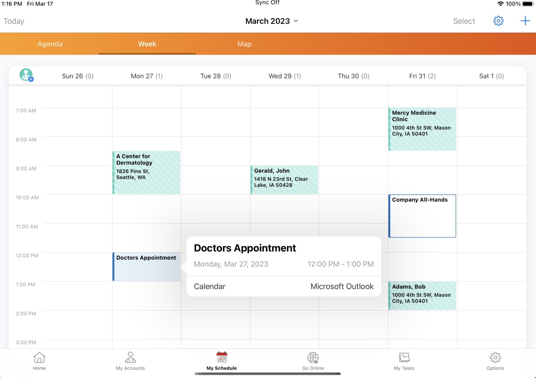 Integrating My Schedule and Microsoft Outlook Calendars